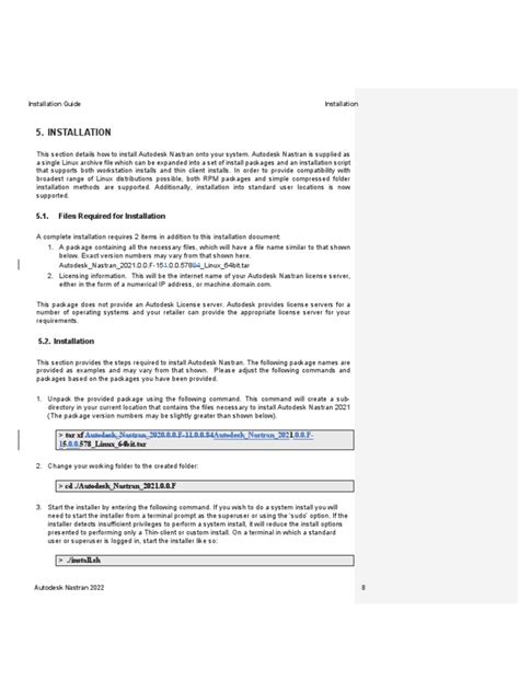 Autodesk Nastran 2022 Linux Installation Manual 8 Pdf Installation Computer Programs