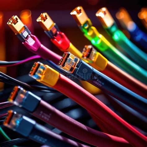 Network Cables Used In Data Center Stock Illustration Illustration Of Electronic Connection