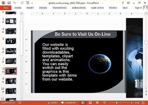 Animated Global Energy PowerPoint Template