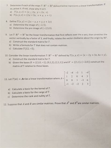 solved i 7 determine if each of the maps t r r3 defined