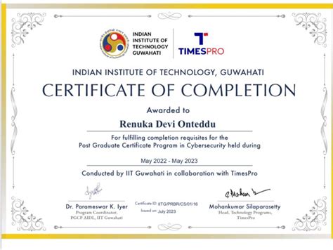 Renuka Devi On Linkedin Cybersecurity Iitguwahati Timespro