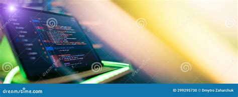 digital technology industry concept development of programming and coding technologies stock