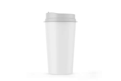 带杯盖的纸质咖啡杯包装设计样机模板 云瑞设计