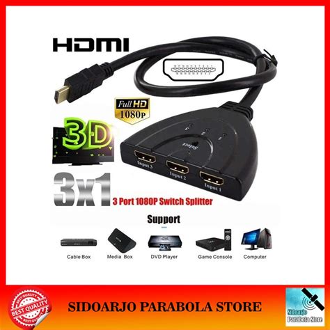 Jual Kabel Hdmi Selektor 4k Switcher 3 Input 1 Output Uhd Video 3in1