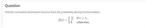 Solved Find The Cumulative Distribution Function From The Chegg