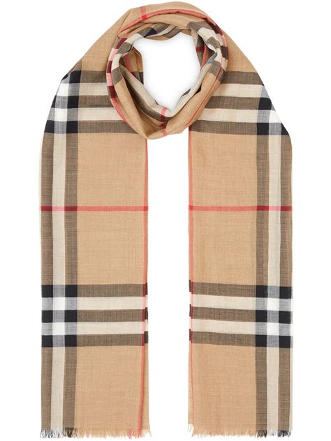 Burberry Lightweight Check Wool And Silk Scarf | Neutrals | FARFETCH