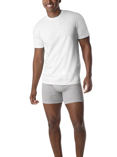 Hanes Mens White Crew Neck T Shirt 6 1 Bonus Pack