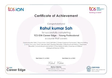 Rahul Kumar Sah On Linkedin Tcsioncareeredge
