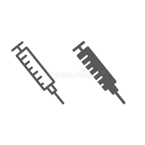 Ligne De Seringue Icône Injection Et Vaccination Illustration De