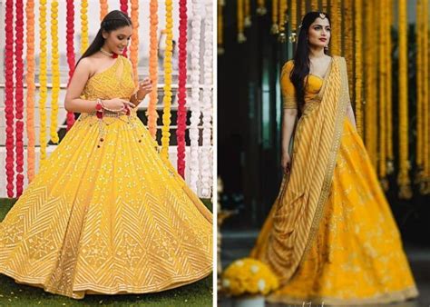 25 Gorgeous Yellow Lehenga Ideas Your Ott Haldi Look Pink Bridal