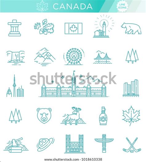 Travel Canada Traditional Objects Stock Vector Royalty Free