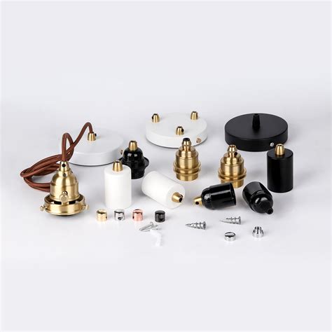 Full Thread Light Socket Brass Cord Grip Black Shade Ready Etsy