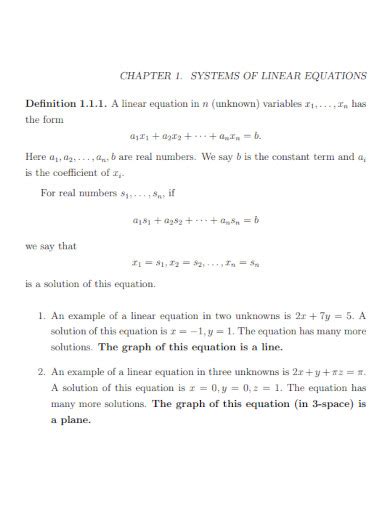 Linear Equations Examples Formula How To Solve Pdf