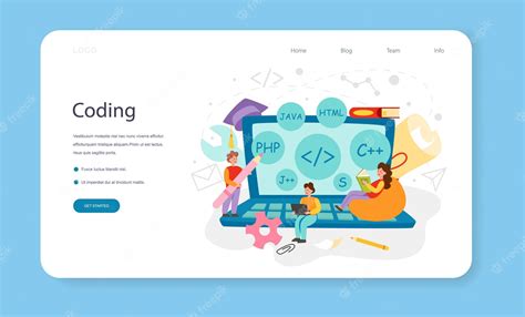 Premium Vector Programming Web Banner Or Landing Page It Education