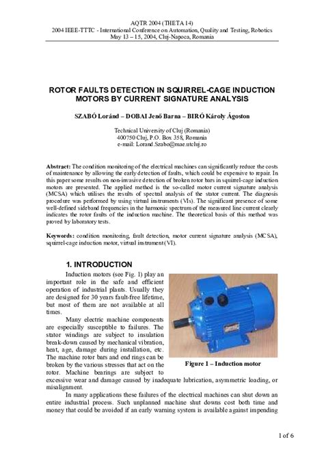 Rotor Faults Detection In Squirrel Cage Induction Motors By Current Signature Analysis