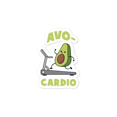 Avocardio Gym Sticker Workout Avocado Running Fitness Avo Cardio