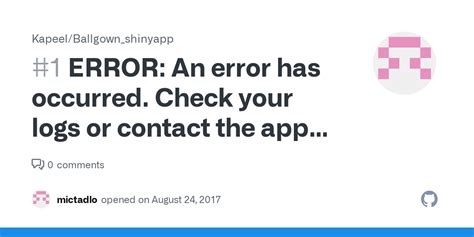Error An Error Has Occurred Check Your Logs Or Contact The App Author For Clarification