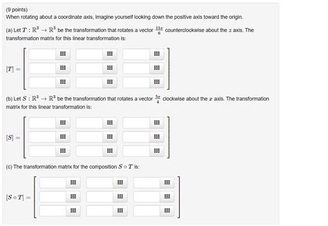 solved 9 points when rotating about a coordinate axis