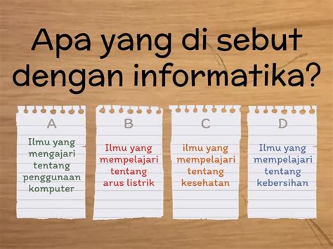 Informatika Dan Keterampilan Generik Quiz