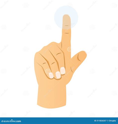 Finger Touching Screen Button Concept Of Tactile Interaction With Digital Technology Navigation