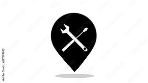 Location Pin Pointer On Map Animated Cartoon On Green Screen Background