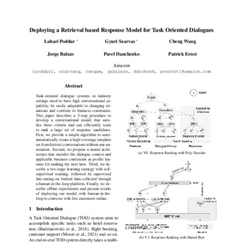 Deploying A Retrieval Based Response Model For Task Oriented Dialogues Acl Anthology
