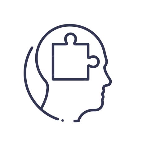 인적 접근성을 상징하는 퍼즐 조각이 들어있는 인간의 머리의 윤 프리미엄 벡터