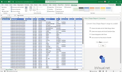 Visio Shape Report Converter Bvisual