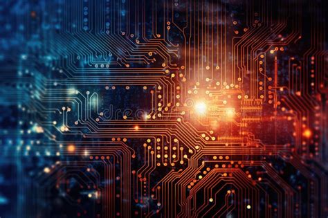 Minimalistic Abstract Background With Circuitry Patterns And Binary