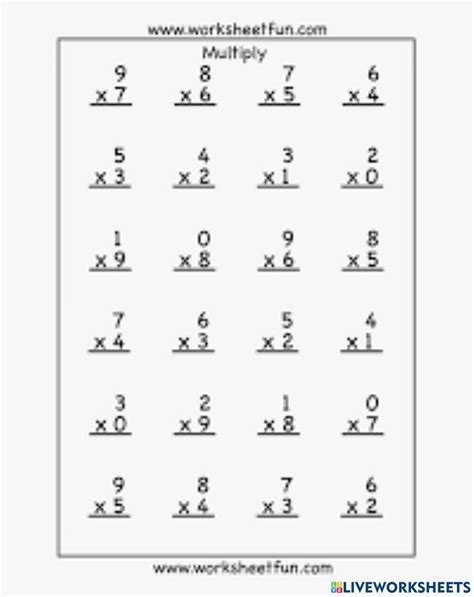 Math Multiplication For Grade 4 Worksheet Live Worksheets Worksheets Library
