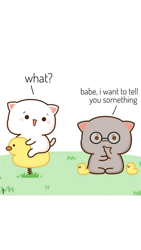 Peach And Goma Playing In The Garden Cute Love Couple