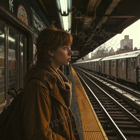 The Woman Is Looking Across The Platform Prompt Generate Midjourney How