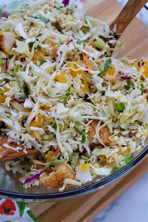 Ramen Noodle Salad With Chicken And Mandarin Oranges Slice Of Jess