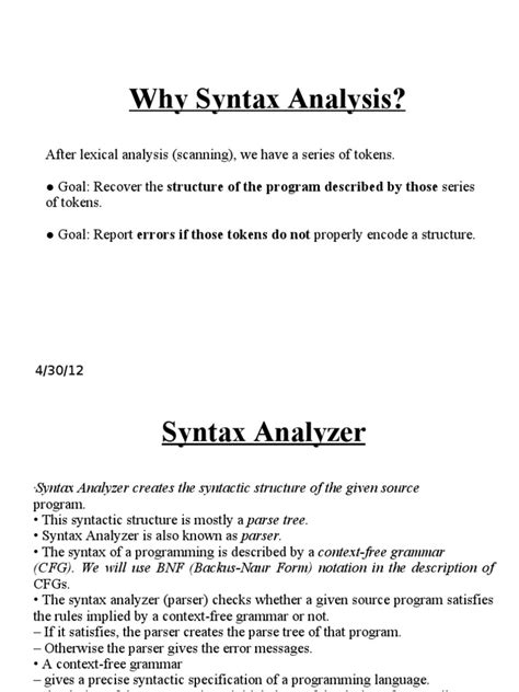 Why Syntax Analysis Download Free Pdf Parsing Metalogic