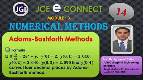 14 Adams Bashforth Methods Formula Problem1 If Y2ex Y