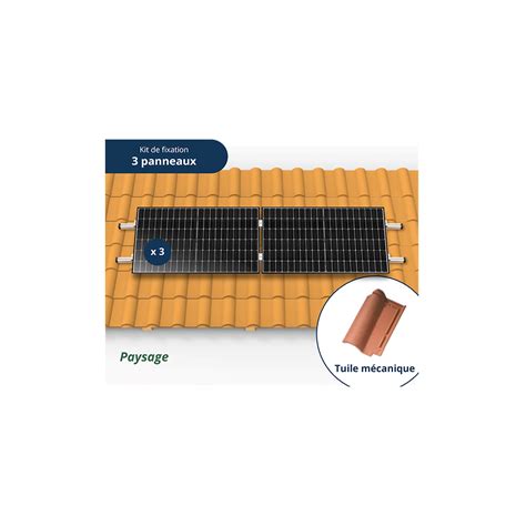 Système de fixation pour tuiles mécaniques Paysage 3 panneaux