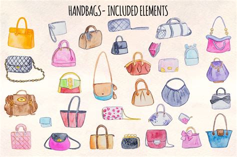 32 Handbags And Purses Illustration TemplateMonster Etsy Shop