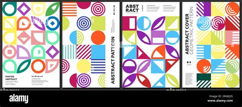 Abstract Geometric Bauhaus Style Artwork Simple Shapes Combination Neo