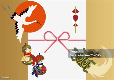 크레인과 거북이의 일본 소재 컬렉션입니다 일본 패턴의 일러스트입니다 럭키 크레인과 거북이 패턴입니다 크레인 및 새 해의 거북이의