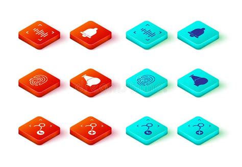 Set Face Recognition Rejection Face Fingerprint Motion Sensor And Voice Icon Vector Stock