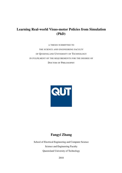 Pdf Learning Real World Visuo Motor Policies From Simulation Fangyi