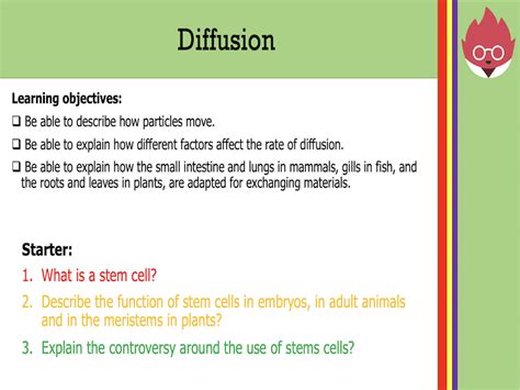 AQA GCSE Biology Diffusion Teaching Resources