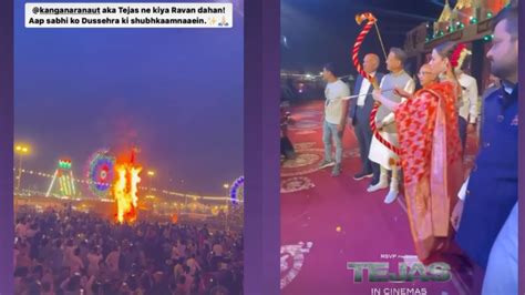 Kangana Ranaut Aka Tejas Gill Becomes The First Woman To Burn The Ravan