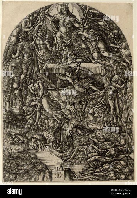 Jean Duvet The Opening Of The Seventh Seal Copper Engraving Print 1546