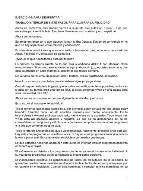 Trabajo Interior De Siete Pasos Para Lograr La Felicidad Pdf Amor