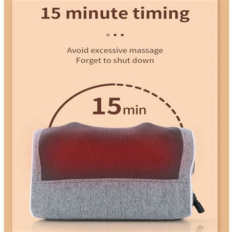 Car Heat Massager Deep Kneading Shiatsu Infrared Massage Pillow For