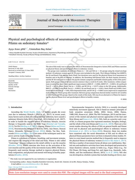 Pdf Physical And Psychological Effects Of Neuromuscular Integrative