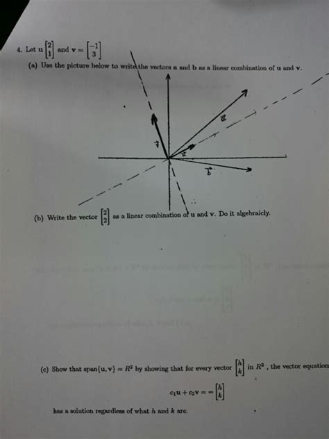 Solved Let U And V A Use The Picture Below Chegg