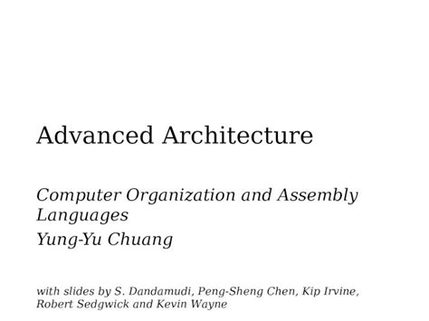 ppt advanced architecture computer organization and assembly