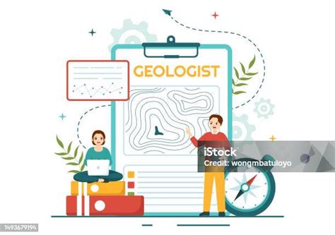 지질학자 벡터 일러스트레이션 토양 분석과 과학 연구 또는 탐험을 위한 지구의 특징 평면 만화 손으로 그린 템플릿 지질학자에 대한 스톡 벡터 아트 및 기타 이미지 Istock